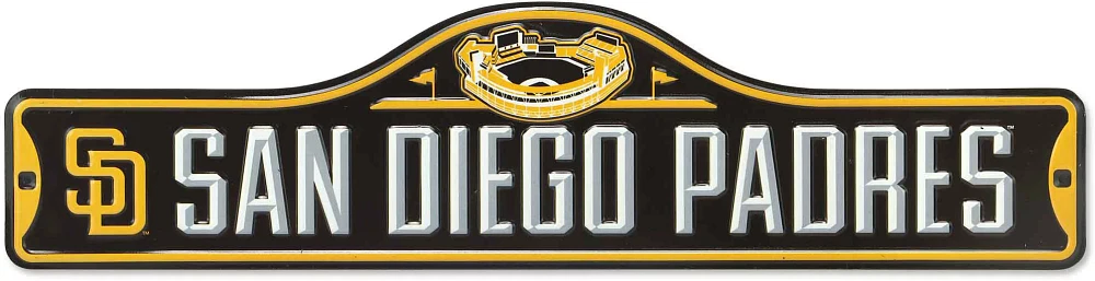 Open Road Brands San Diego Padres Yellow Metal Street Sign | Hamilton Place