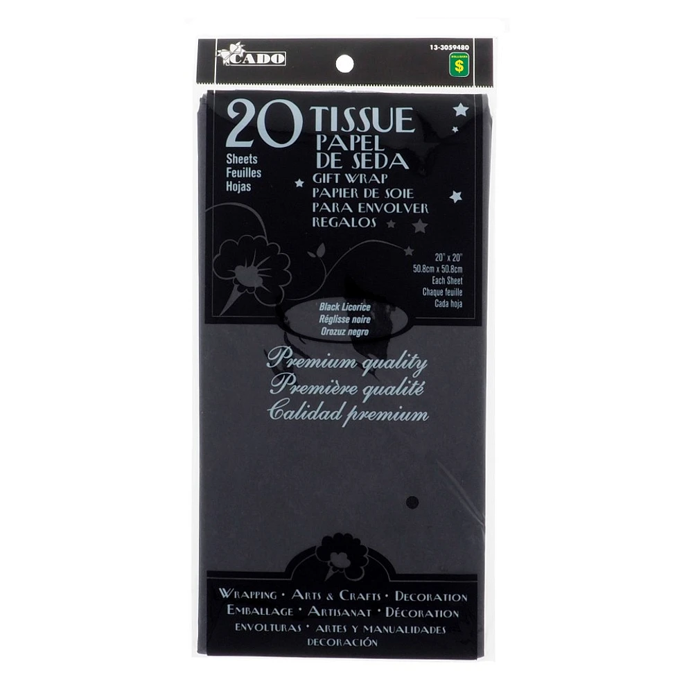 CADO 20 Sheets Black Licorice Tissue Gift Wrap | Coquitlam Centre