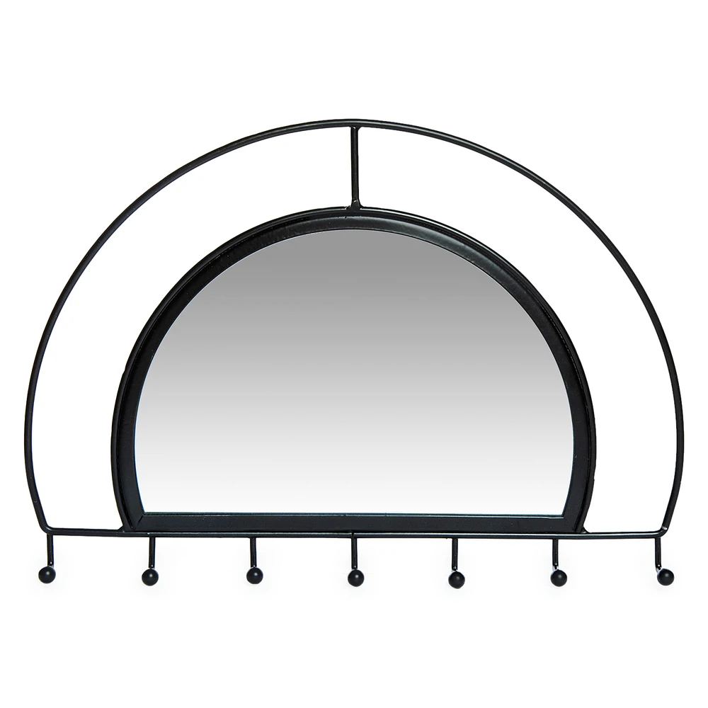 Five Below Half-Circle Mirror With Hooks | Hamilton Place