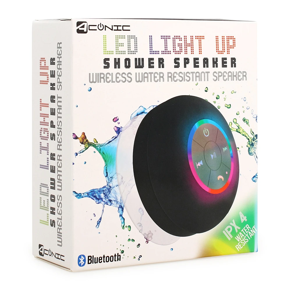 Five Below LED light up bluetooth® shower speaker - white | Hamilton Place