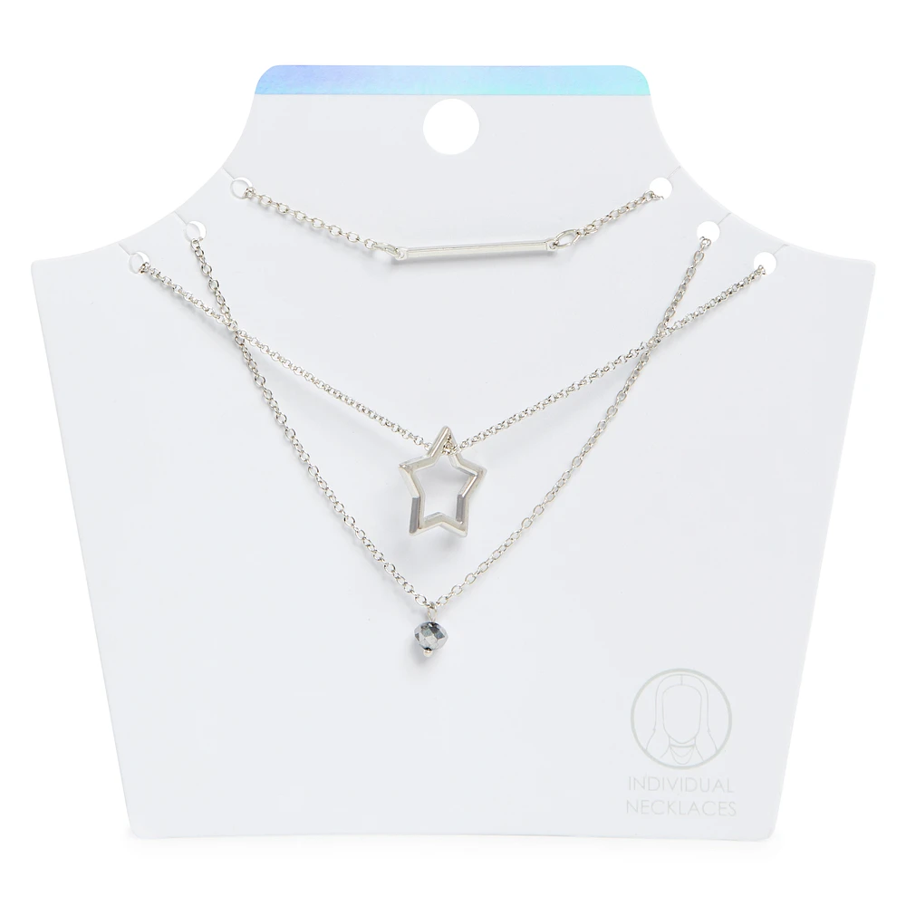 Five Below Silver star layer necklaces 3-piece set | Hamilton Place