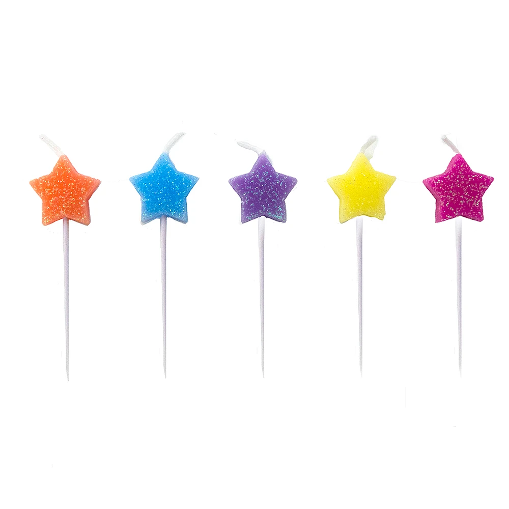 Five Below Rainbow glitter star birthday candles 5-count | Hamilton Place