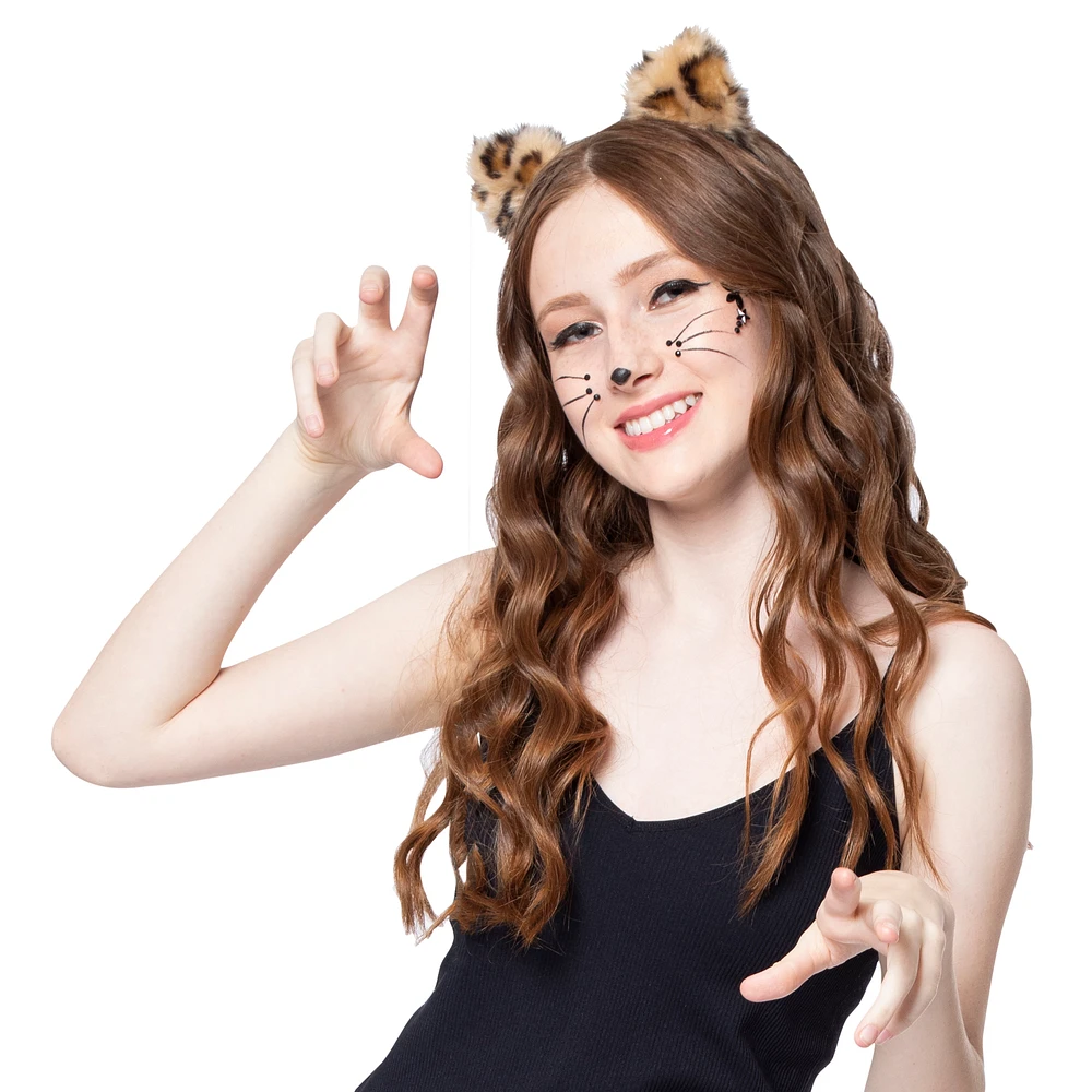 Five Below Fluffy leopard cat ears headband | Hamilton Place