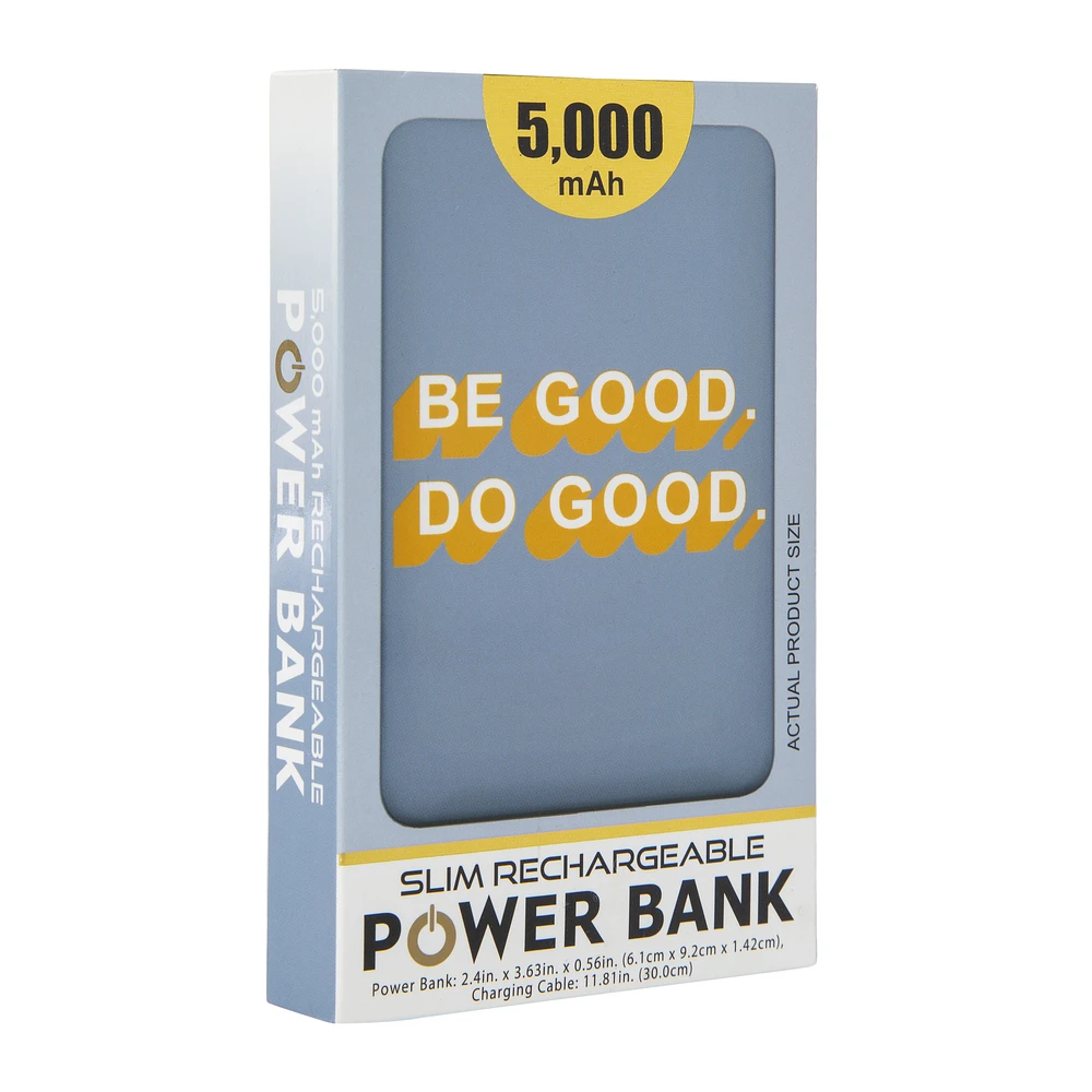 Five Below Printed 5000mAh Slim Rechargeable Power Bank | Hamilton Place