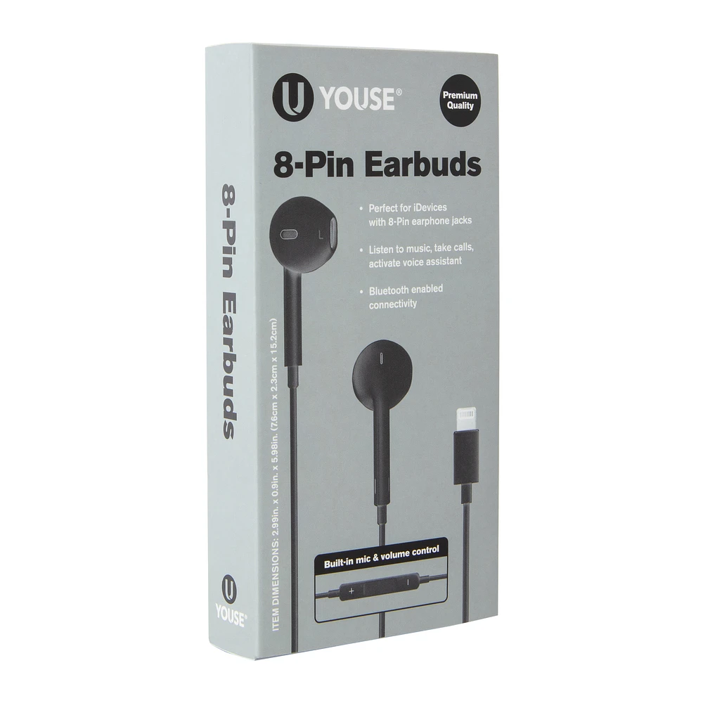 Five Below 8-pin earbuds with mic & volume control | Hamilton Place
