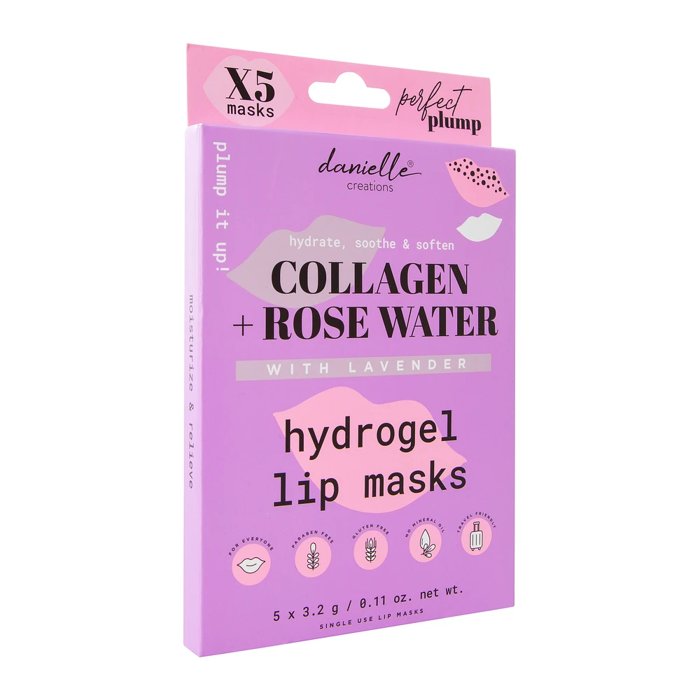 Five Below Danielle creations® rose water & collagen hydrogel lip masks ...