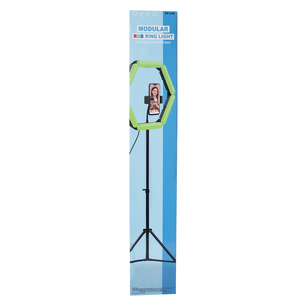Five Below Modular multicolor ring light with tripod phone holder ...
