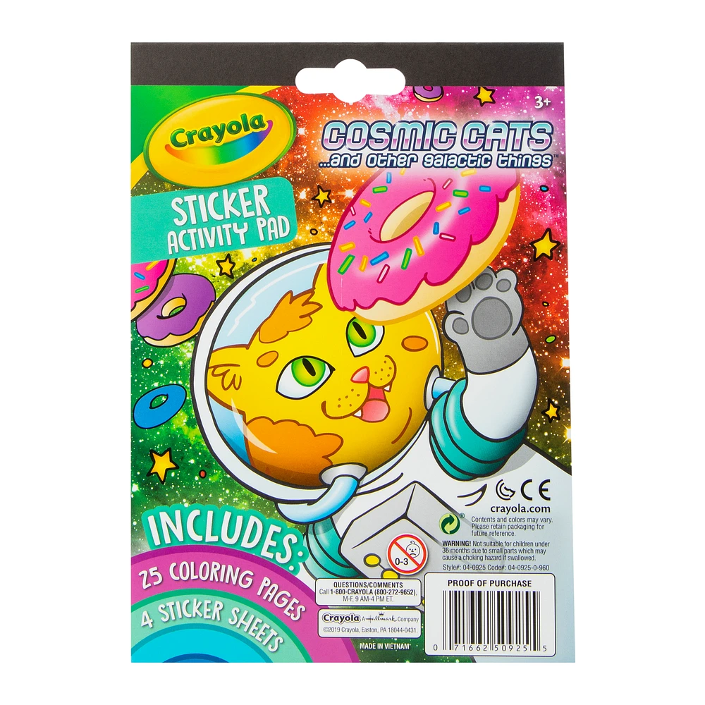 Five Below Crayola® cosmic cats coloring & sticker activity pad ...