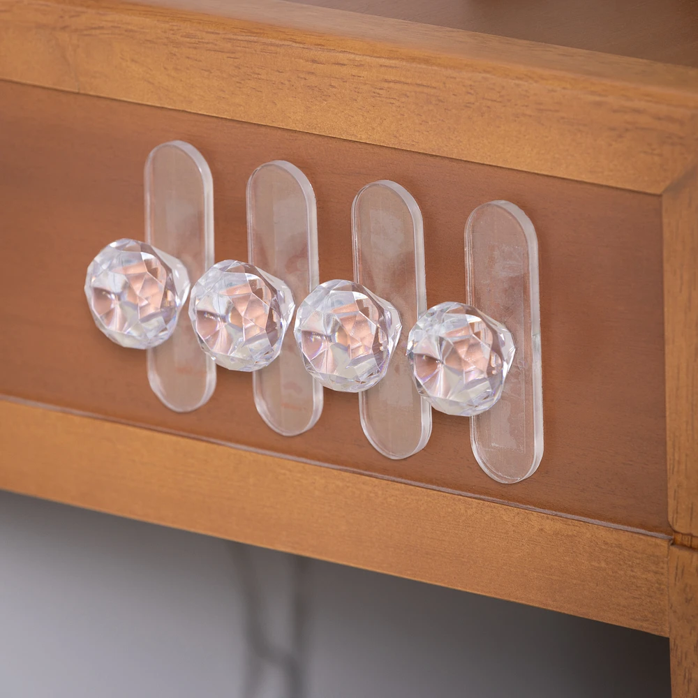 Five Below Peel & stick adhesive faux crystal hooks 4-pack | Hamilton Place