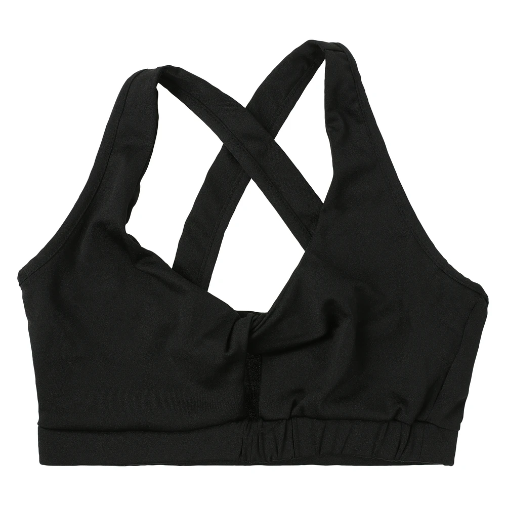 Five Below Black twist-front sports bra | Hamilton Place