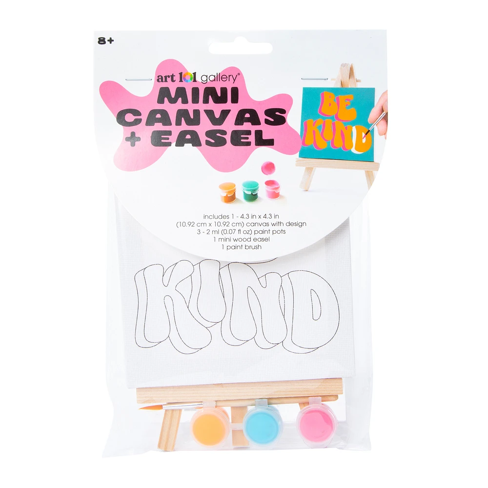 Five Below Mini printed canvas, easel & paint set | Hamilton Place