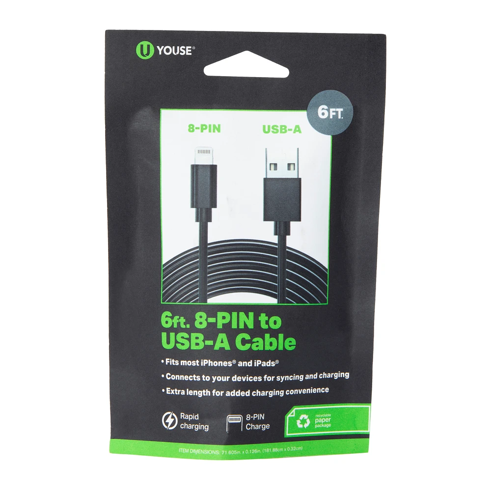 Five Below 6ft premium 8-pin charging cable at Hamilton Place in ...