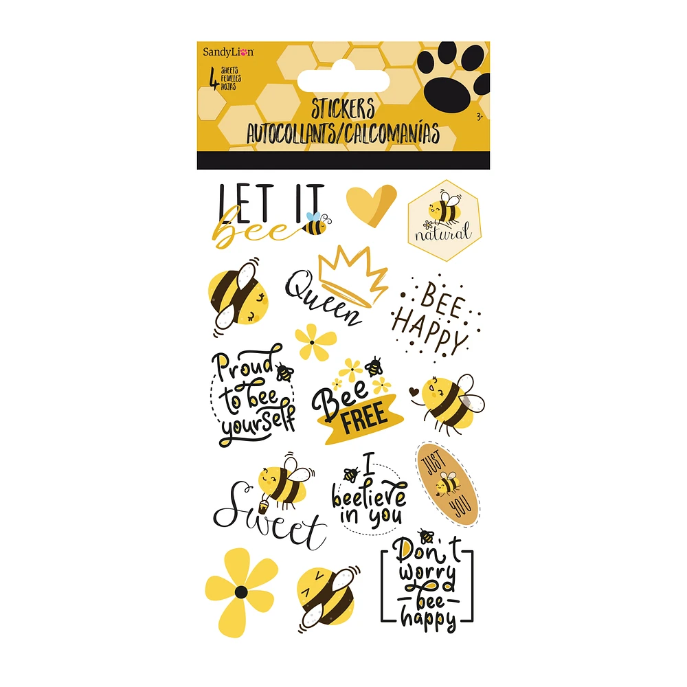 Five Below Bee Stickers 4 Sheets | Hamilton Place