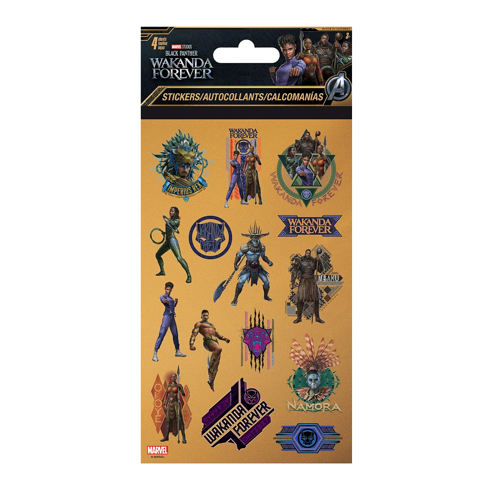 Five Below Black Panther 'Wakanda Forever' Stickers 4 Sheets | Hamilton ...