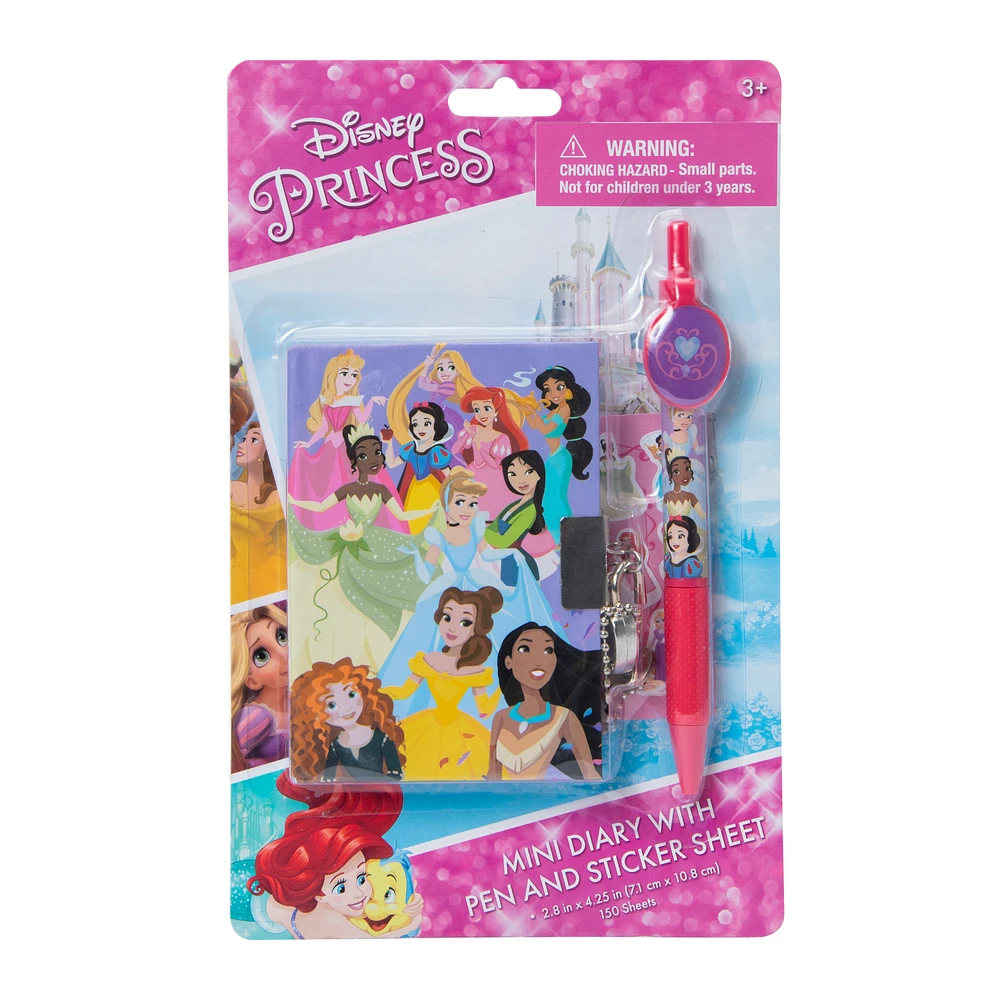 Five Below Disney Princess mini diary with pen & sticker sheet ...