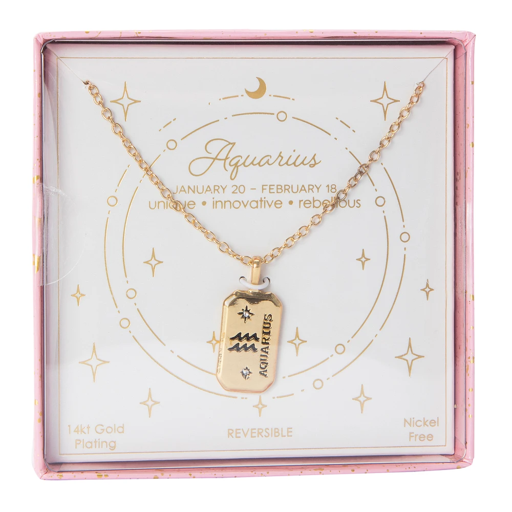 Five Below 14k Gold Plating Zodiac Sign Astrology Necklace | Hamilton Place