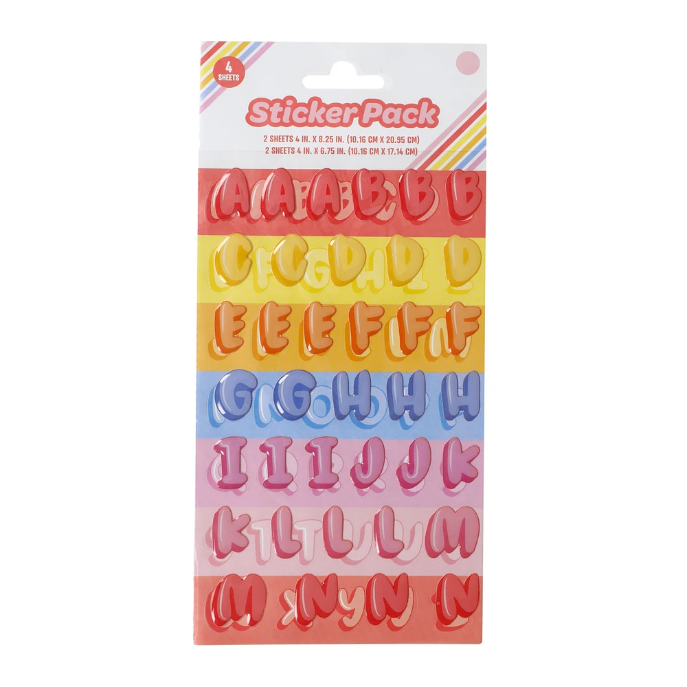 Five Below Bubble Letters Sticker Pack | Hamilton Place