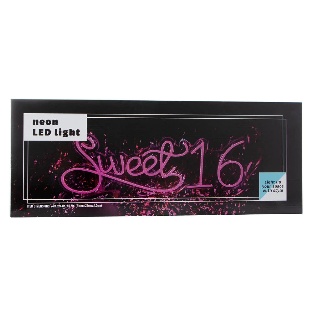 Five Below Sweet 16 Neon LED Light 24in x 9.4in | Hamilton Place