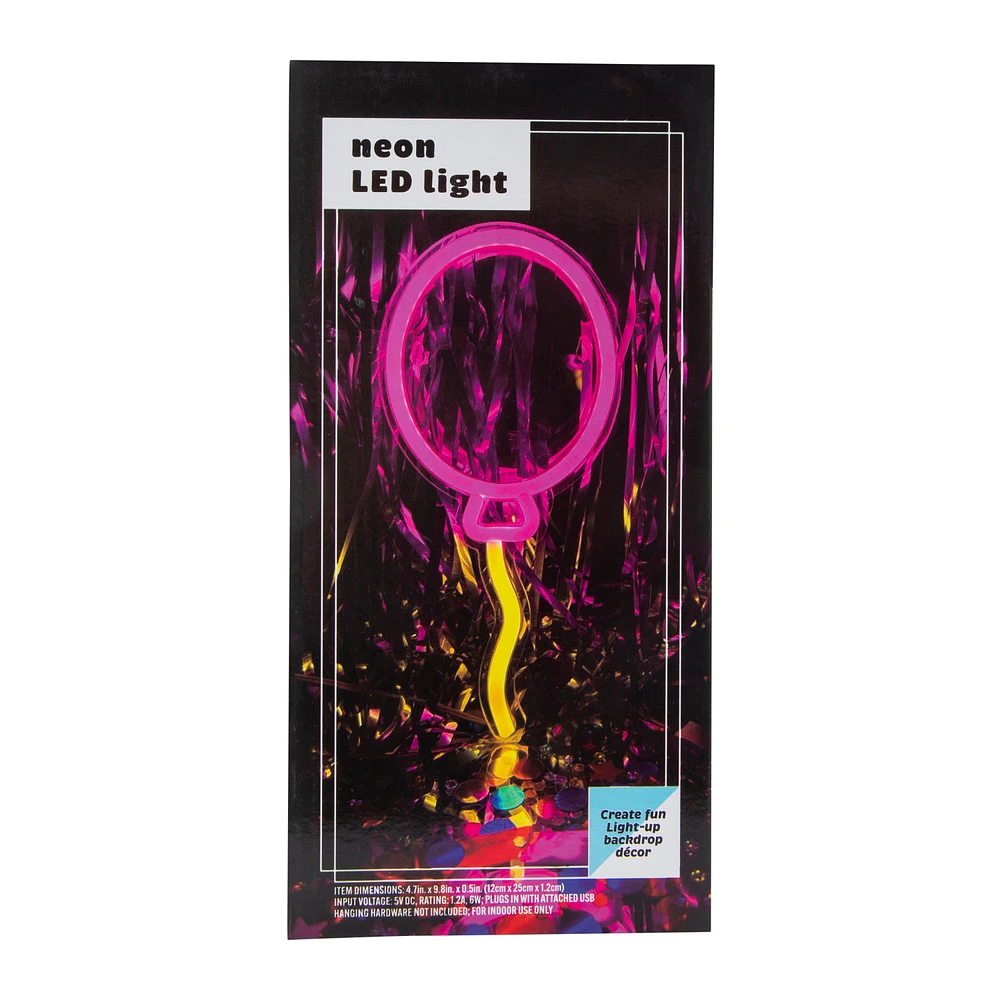 Five Below Balloon Neon LED Light 4.7in x 9.8in | Hamilton Place