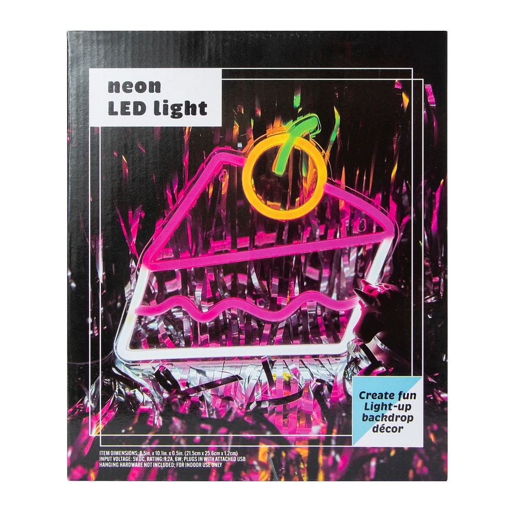 Five Below Cake Neon LED Light 8.5in x 10in | Hamilton Place