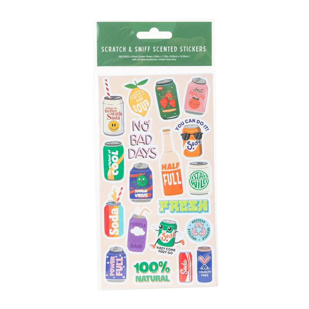 Five Below Scratch & Sniff Soda Scented Stickers 4-Sheets | Hamilton Place
