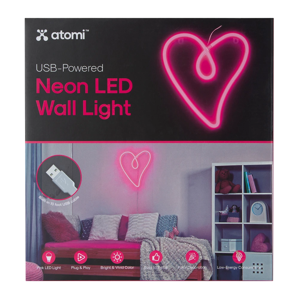 Five Below Neon LED Heart Wall Light | Hamilton Place