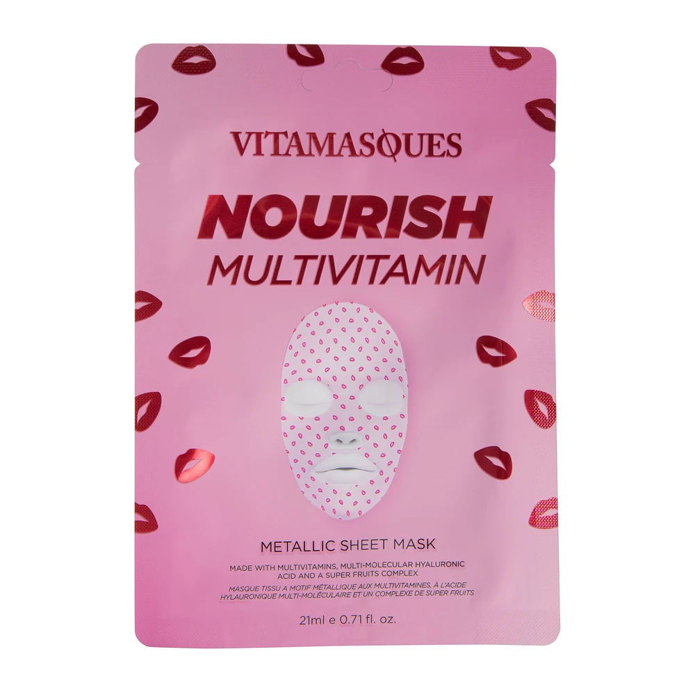Five Below Vitamasques® Nourish Multivitamin Metallic Sheet Mask 0.71oz ...