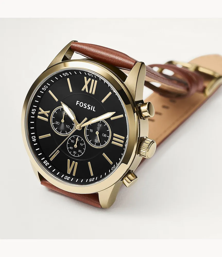 FOSSIL Flynn Chronograph Brown Leather Watch | Mall of America®