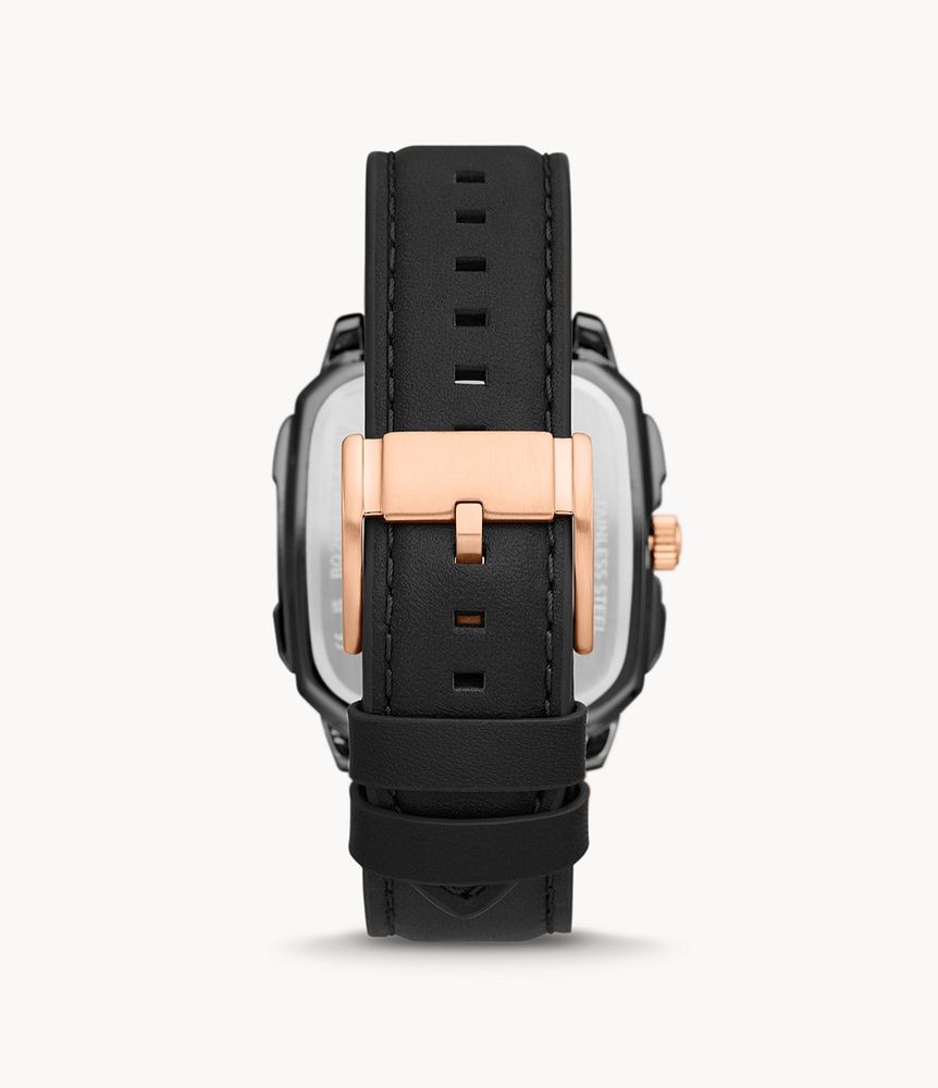 FOSSIL Multifunction Black Leather Watch | Mall of America®