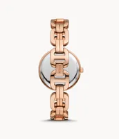 FOSSIL Kerrigan Three-Hand Rose Gold-Tone Stainless Steel Watch | Mall ...