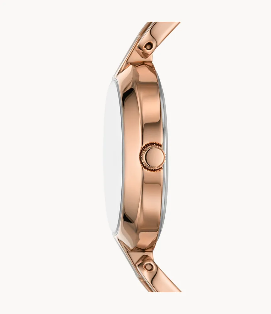 FOSSIL Kerrigan Three-Hand Rose Gold-Tone Stainless Steel Watch | Mall ...