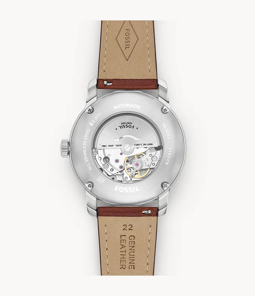 Fossil Heritage Automatic Brown LiteHide™ Leather Watch | Mall of America®