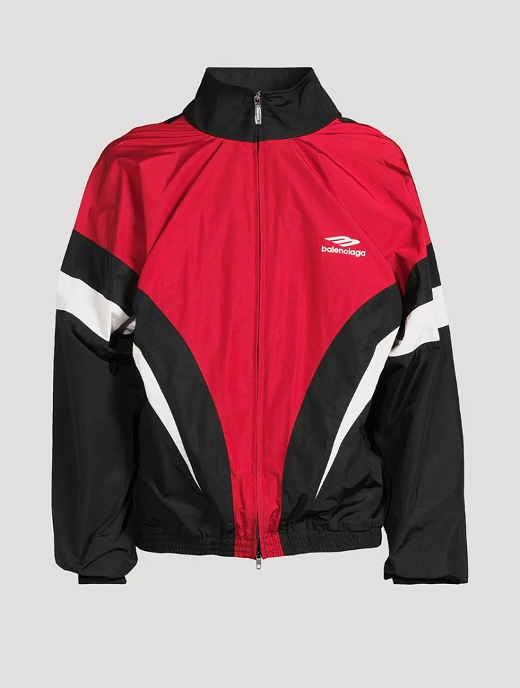 BALENCIAGA 3B 3B Sports Icon Off-Shoulder Track Jacket BALENCIAGA 3B 3B Sports Icon Off-Shoulder Track Jacket