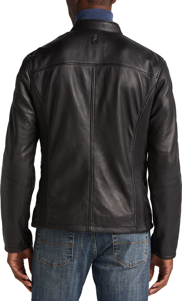 Mauritius Modern Fit Genuine Leather Bomber Jacket | Hamilton Place