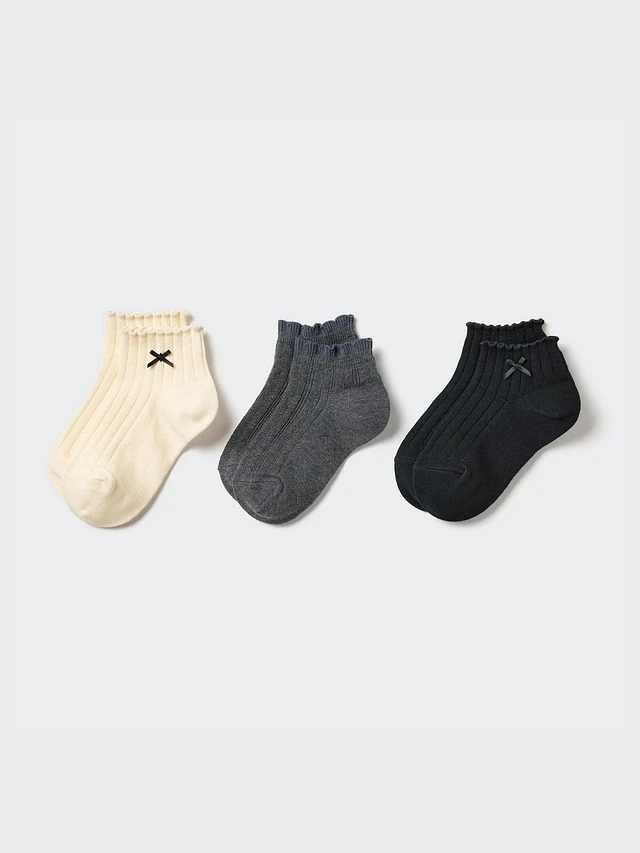 UNIQLO Short Socks (Ribbon, 3 Pairs) | King's Cross