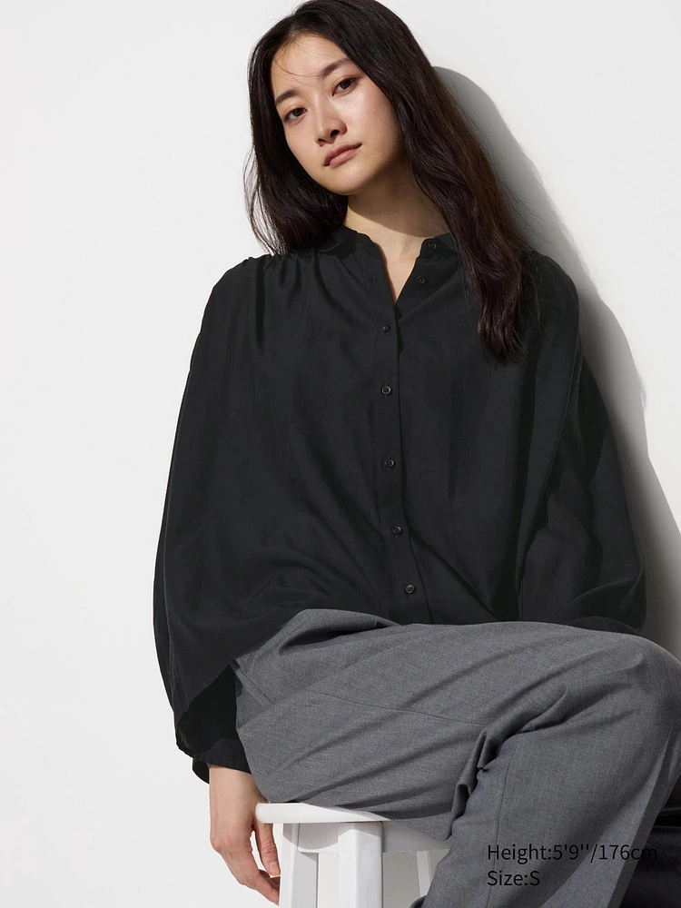 UNIQLO Soft Lawn Gathered Blouse | King's Cross