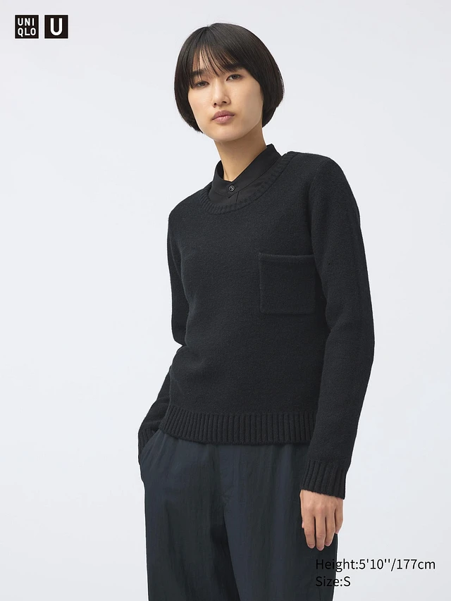UNIQLO Lambswool Crew Neck Jumper (Pocket) | King's Cross