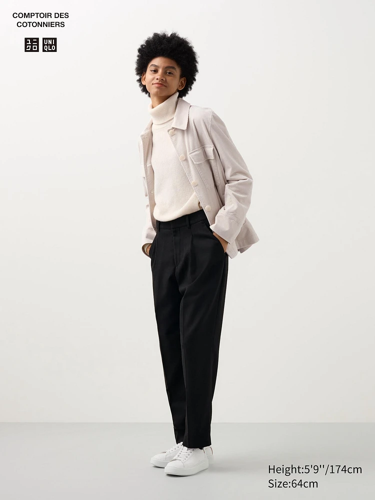 UNIQLO Tweed Pleated Tapered Trousers | King's Cross