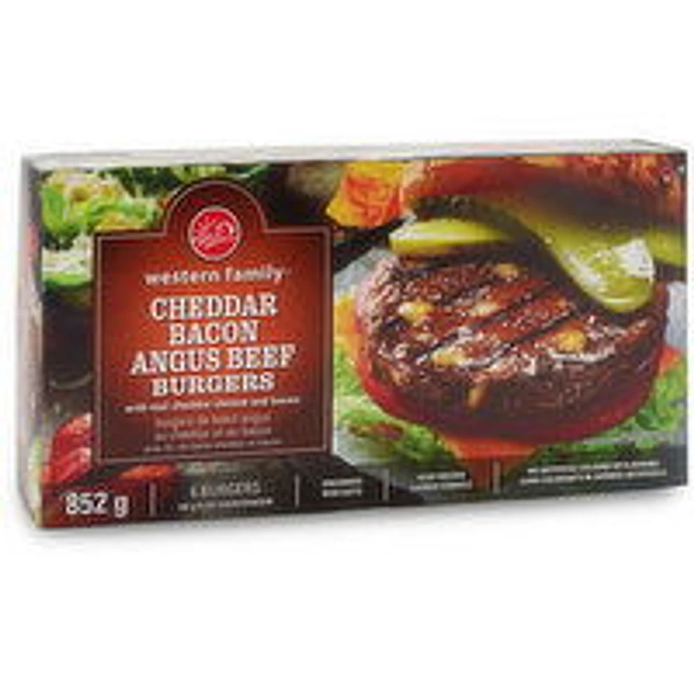 Western Family - Cheddar & Bacon Angus Beef Burgers, 6 Each at Village ...