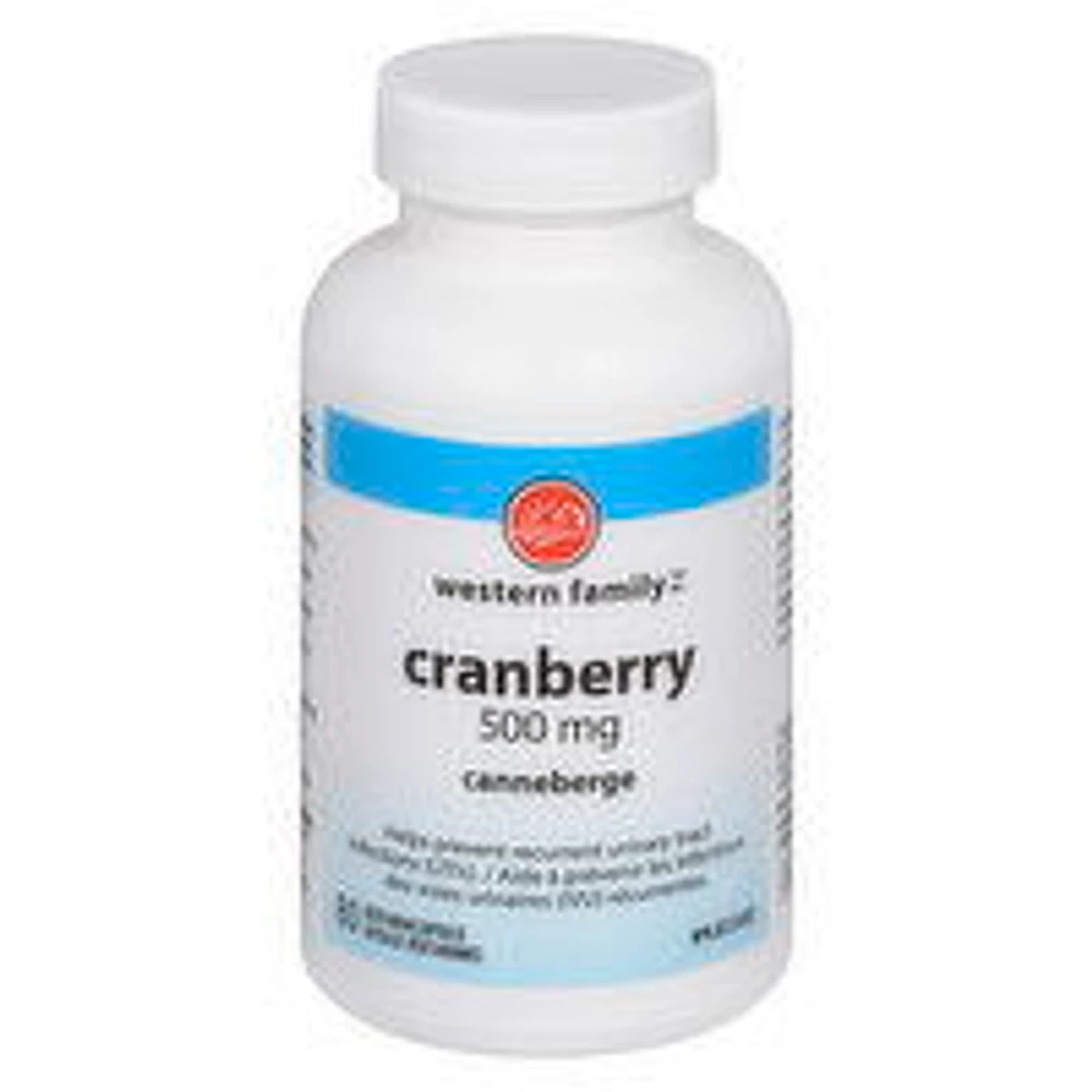 Western Family - Cranberry 500mg Capsules, 80 Each at Village Green ...