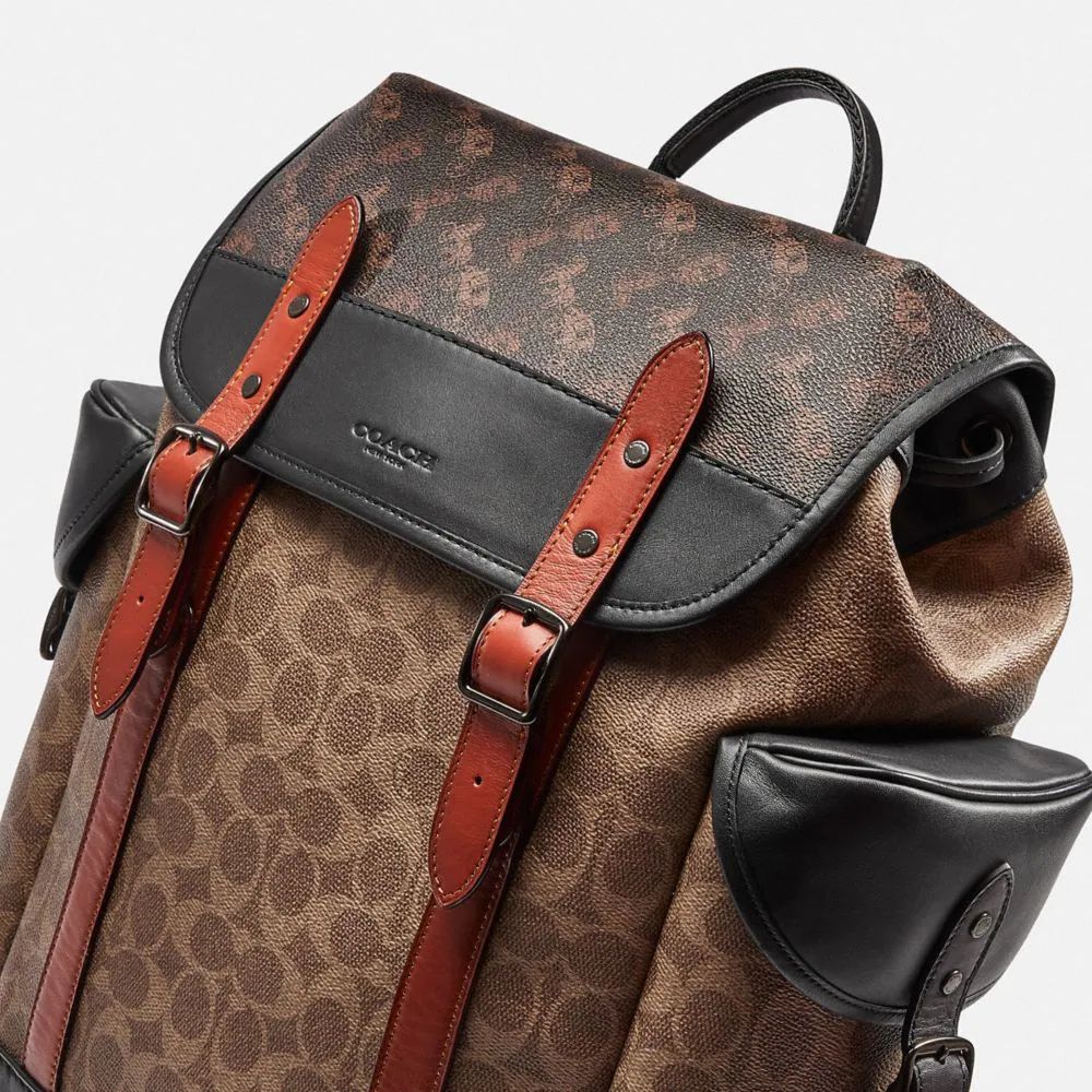 COACH® Hitch Backpack In Signature Canvas With Horse And Carriage Print ...
