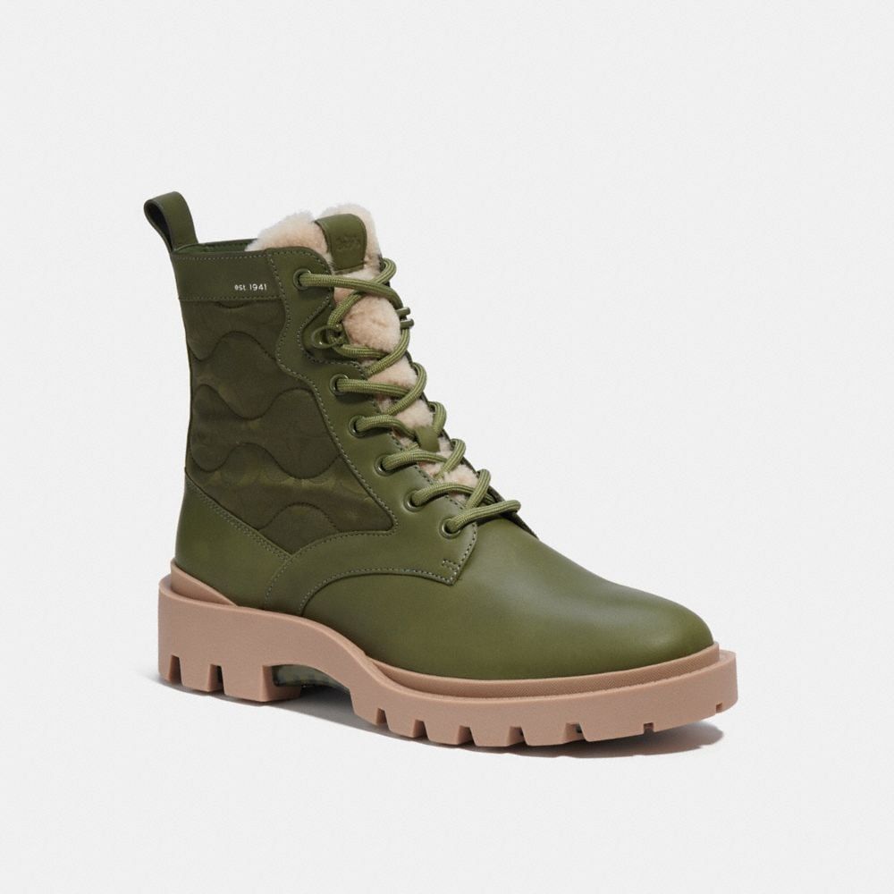COACH® Citysole Lace Up Boot With Shearling And Recycled Polyester ...