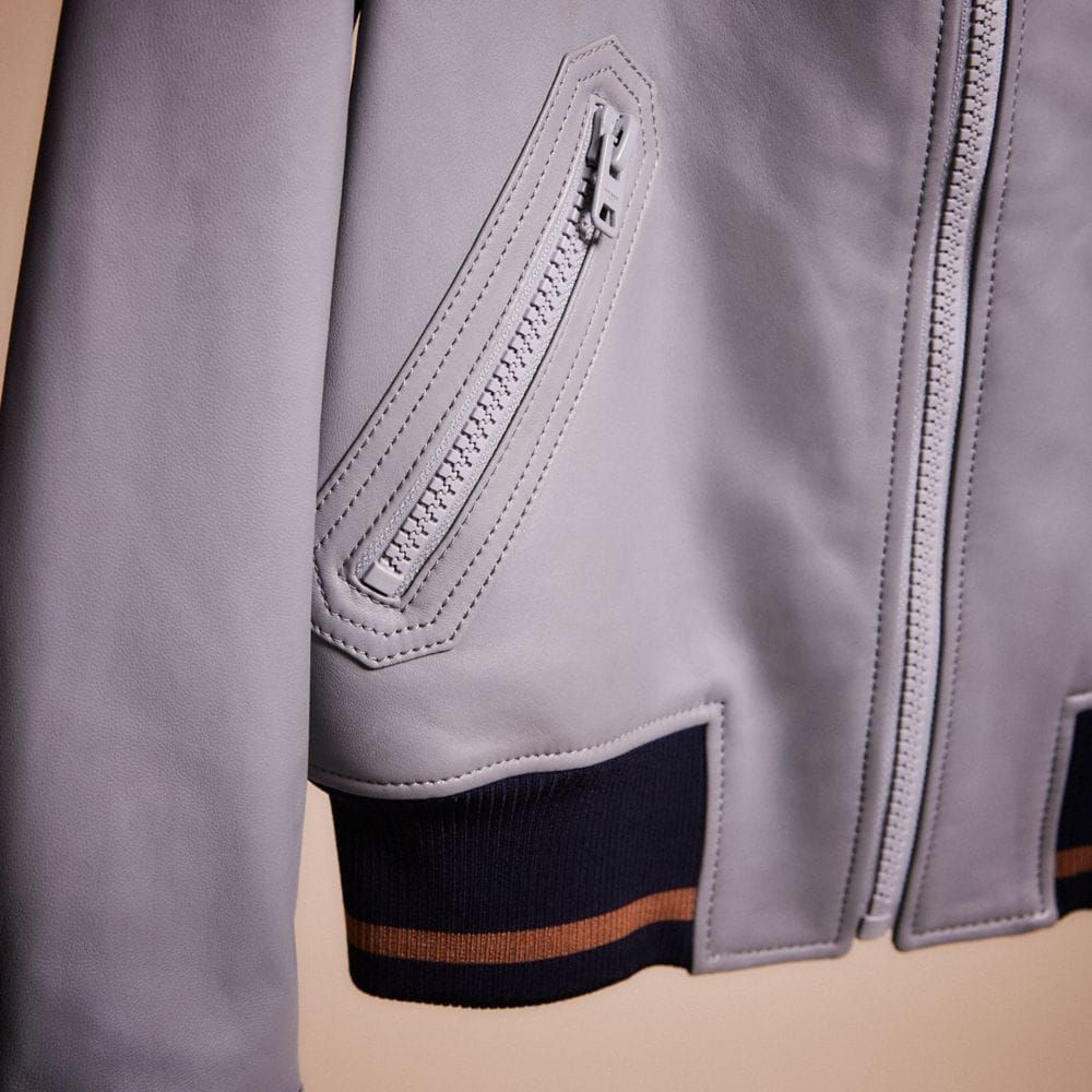 Coach Restored Leather Blouson Jacket With Rib | Mall of America®