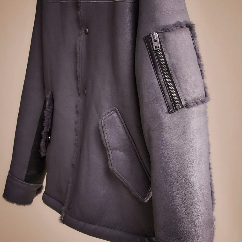 Coach Restored Shearling Snap Front Jacket | Mall of America®