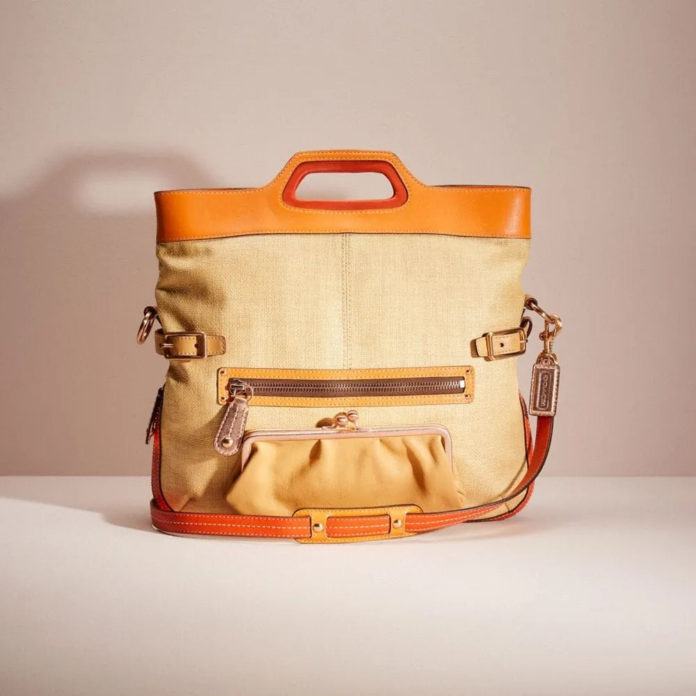 Coach Restored Bonnie Foldover Convertible Shoulder Bag In Straw | Mall ...