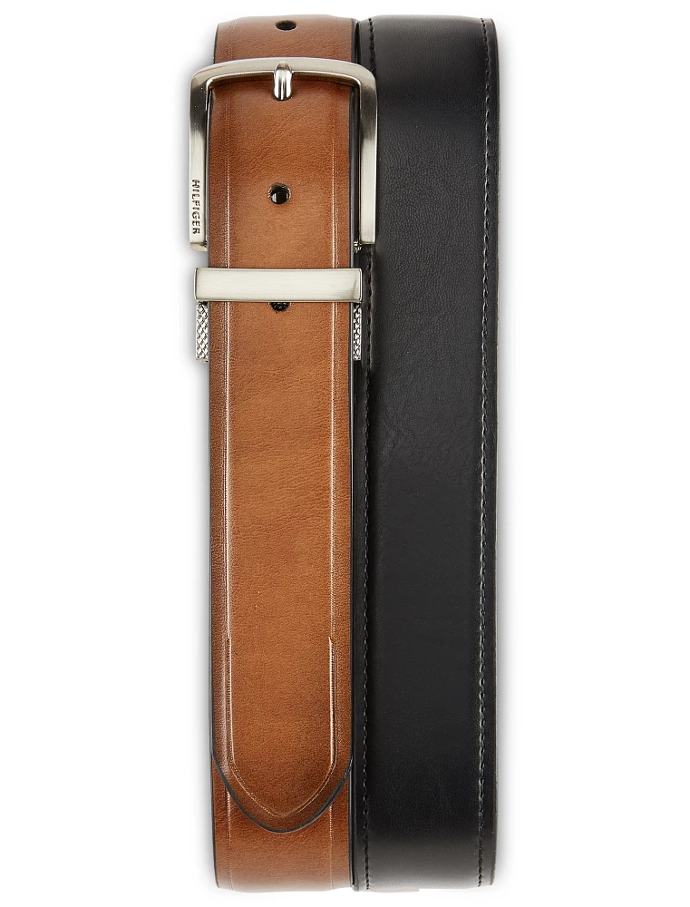 Tommy Hilfiger Leather-Look Reversible Stretch Belt | Hamilton Place