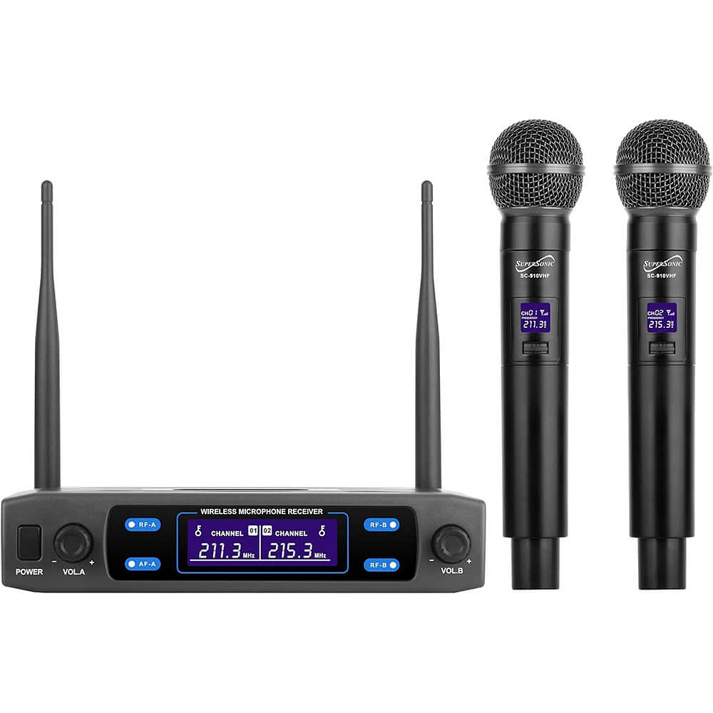 Supersonic VHF Dual Channel Wireless Dual Microphone System ...