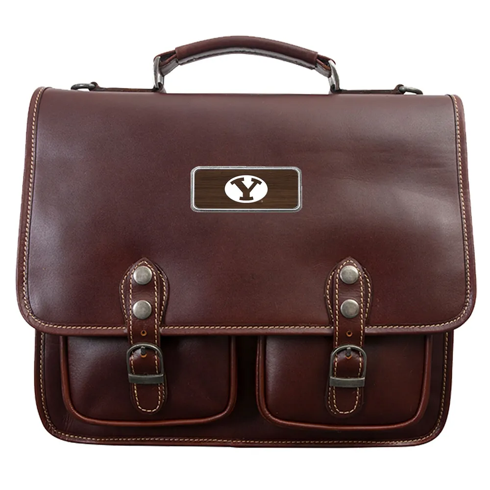 Lids BYU Cougars Logo Plate Sabino Canyon Briefcase - Brown | Hamilton ...
