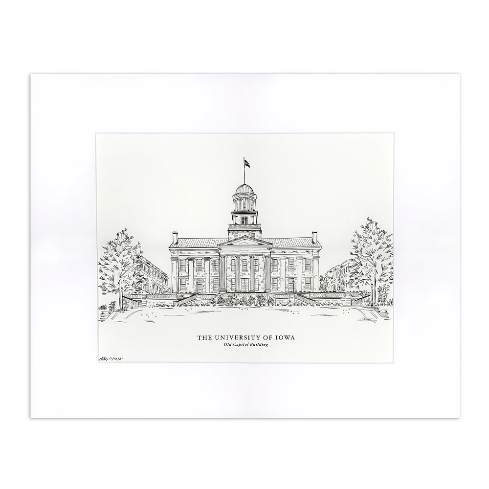 Lids Iowa Hawkeyes 16'' x 20'' College Art Old Capitol Building Print ...