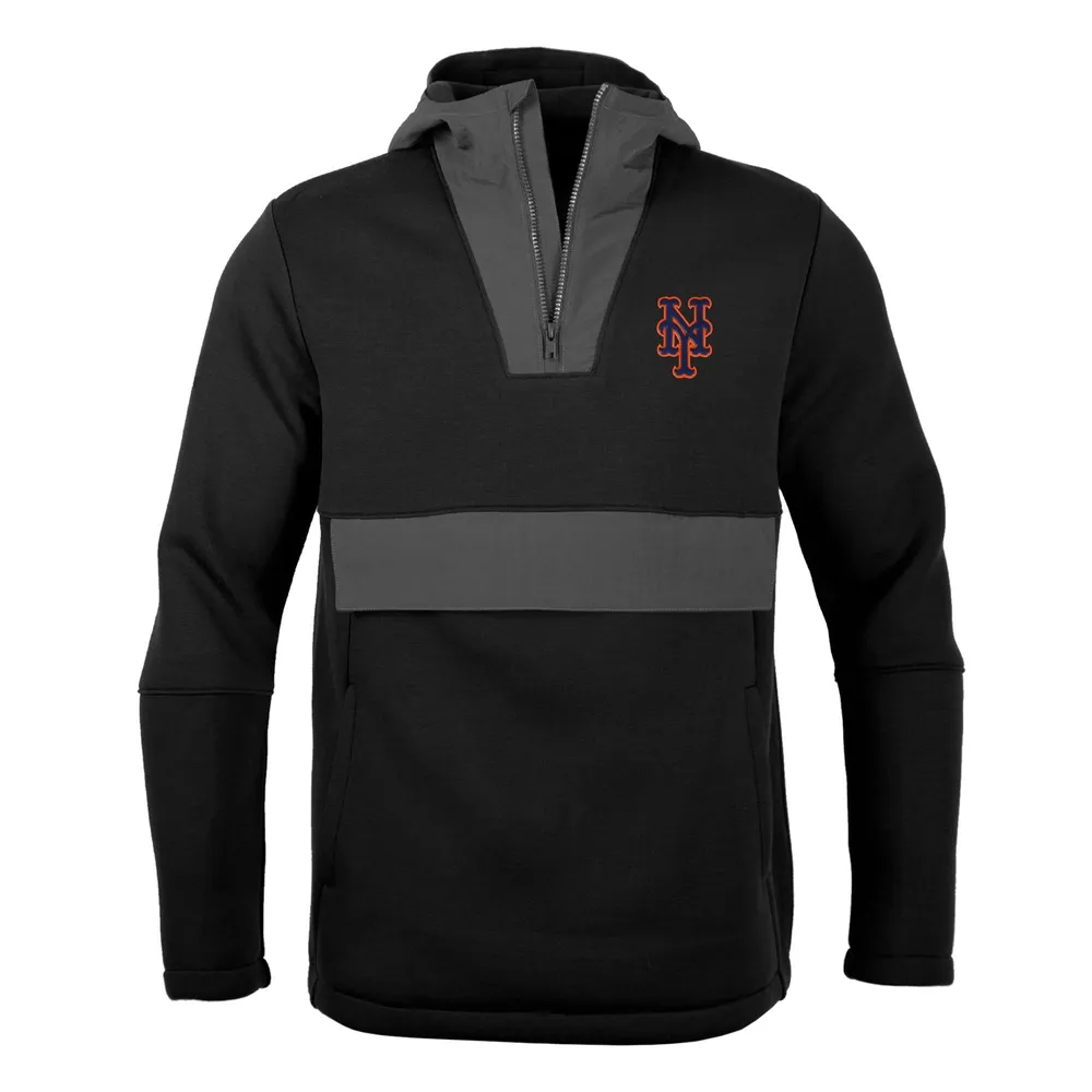 Lids New York Mets Levelwear Logo Ruckus Quarter-Zip Hoodie - Black ...